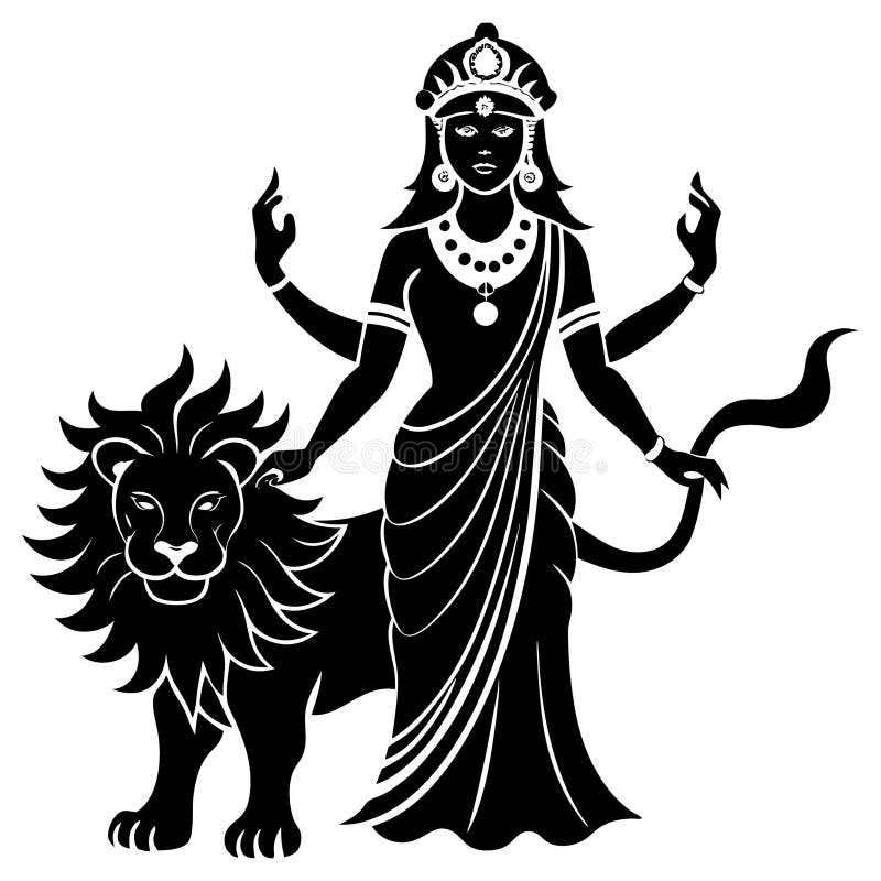 Ma Durga Silhouette Vector 1 Stock Vector - Illustration of dance ...