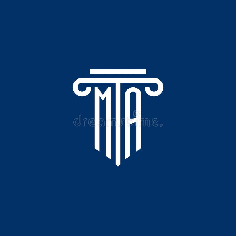 MA Initial Logo Monogram with Simple Pillar Icon Stock Illustration ...