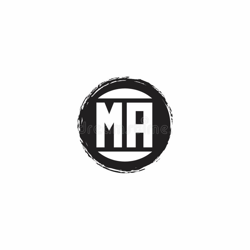 MA Logo Initial Letter Monogram with Abstrac Circle Shape Design ...