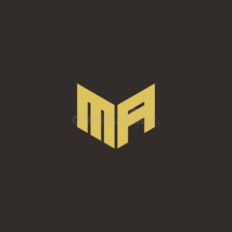 MA Logo Letter Initial Logo Designs Template with Gold and Black ...