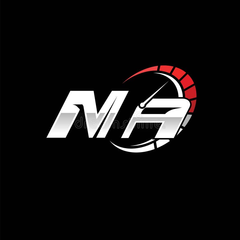 MA Logo Letter Speed Meter Racing Style Stock Vector - Illustration of ...