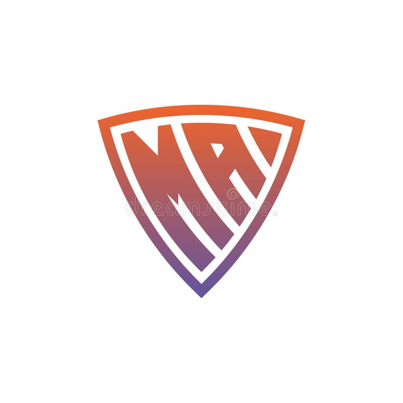 MA Logo Shield Monogram Gradient Style Design Stock Vector ...