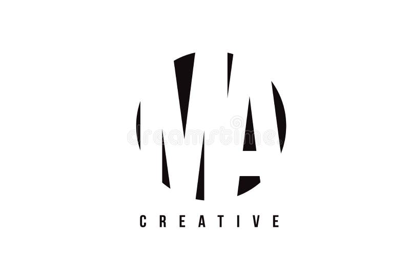 MA M a White Letter Logo Design with Circle Background. Stock Vector ...