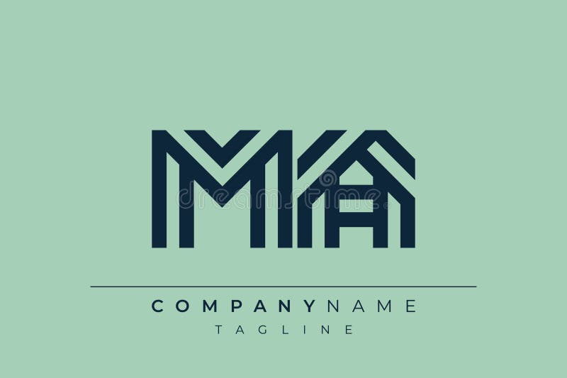 MA minimal line logo stock vector. Illustration of lettering - 361948347