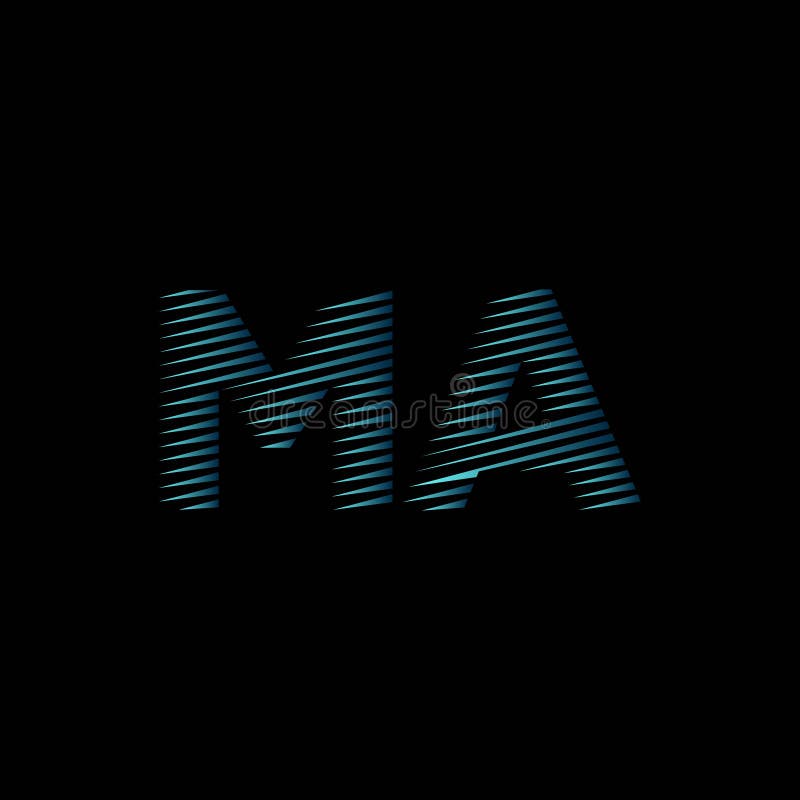 MA Monogram Lines Style Blue Light Vector Stock Vector - Illustration ...