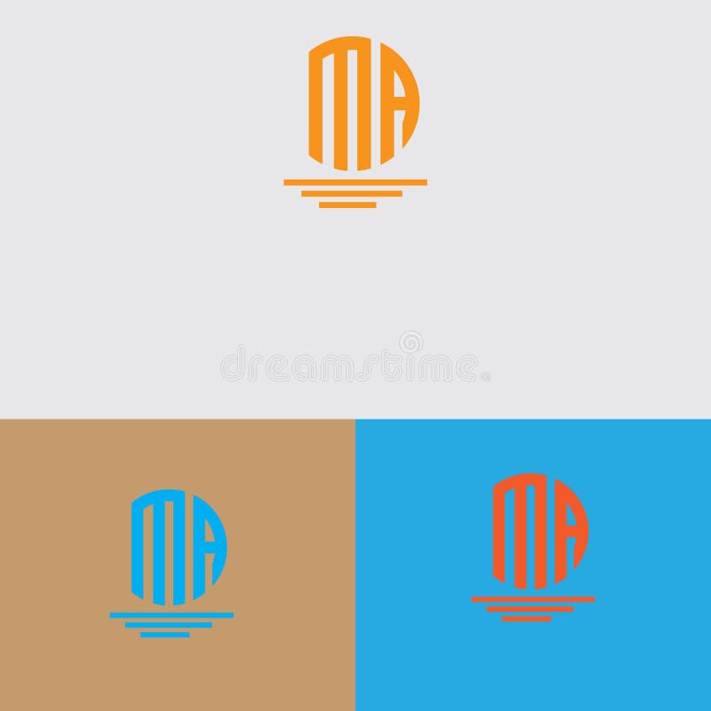 MA Simple Monogram Logo Vector Stock Vector - Illustration of circle ...