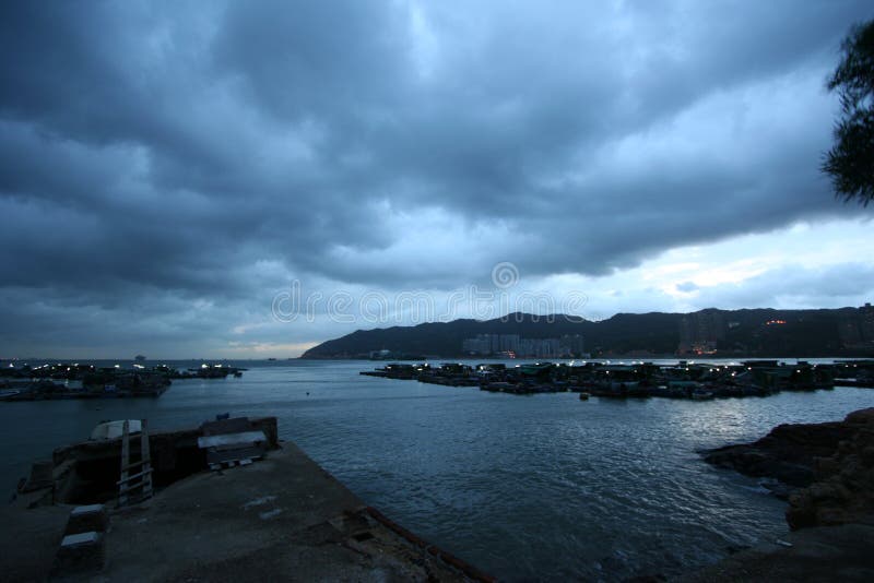 Ma Wan Pier of Hong Kong stock image. Image of cloud - 14497545