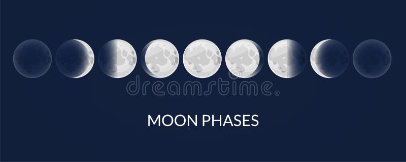 Maanfasen, Vectorillustratie Vector Illustratie - Illustration of ...