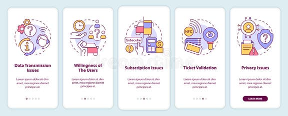 MaaS Issues Onboarding Mobile App Screen Stock Vector - Illustration of ...