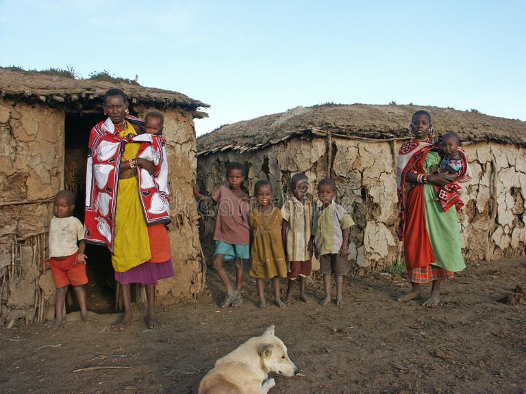 Maasai family editorial stock image. Image of poverty - 11722629