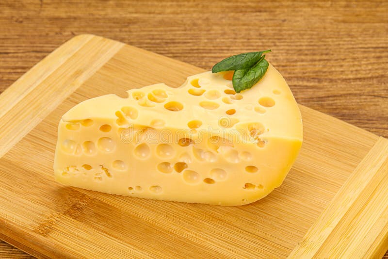 Maasdam Cheese - Yellow Triangle with Holes Stock Image - Image of meal ...