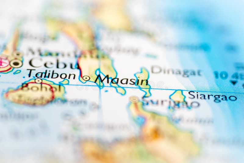Maasin, Philippines Highlighted on a World Map Stock Photo - Image of ...