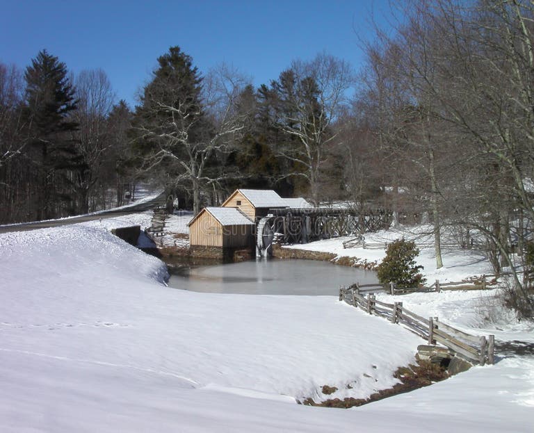 Mabry Mill in winter stock photo. Image of ridge, mountain - 1528856