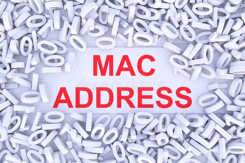 MAC ADDRESS Concept Scattered Binary Code 3D Stock Illustration ...