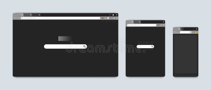 Browser Interface Website Window Mockup Internet Screen Frame Browser Tab Vector Empty Web