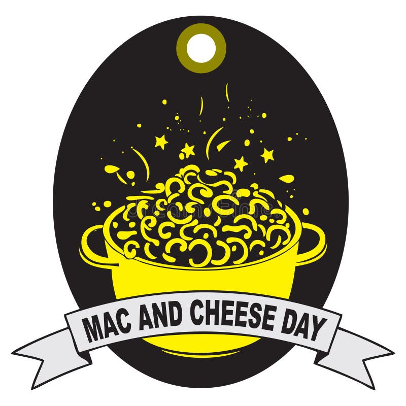 Mac and Cheese Day Oval Tag Stock Vector - Illustration of calendar ...