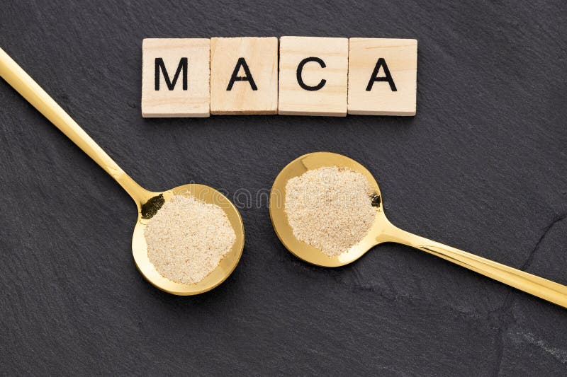 Maca Root or Peruvian Ginseng in Two Spoons â€ Lepidium Meyenii Stock ...