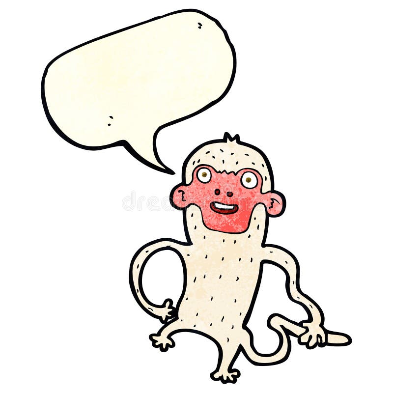 Macaco Dos Desenhos Animados Com Bolha Do Discurso Ilustração Stock ...