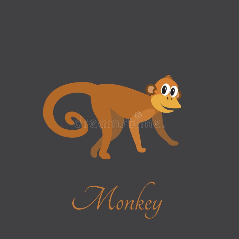 Macaco feliz ilustração do vetor. Ilustração de selvagem - 35832730