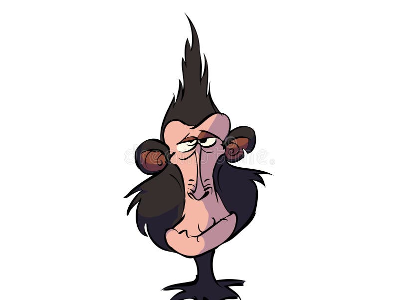 Macaco Louco Dos Desenhos Animados Ilustração Stock - Ilustração de ...