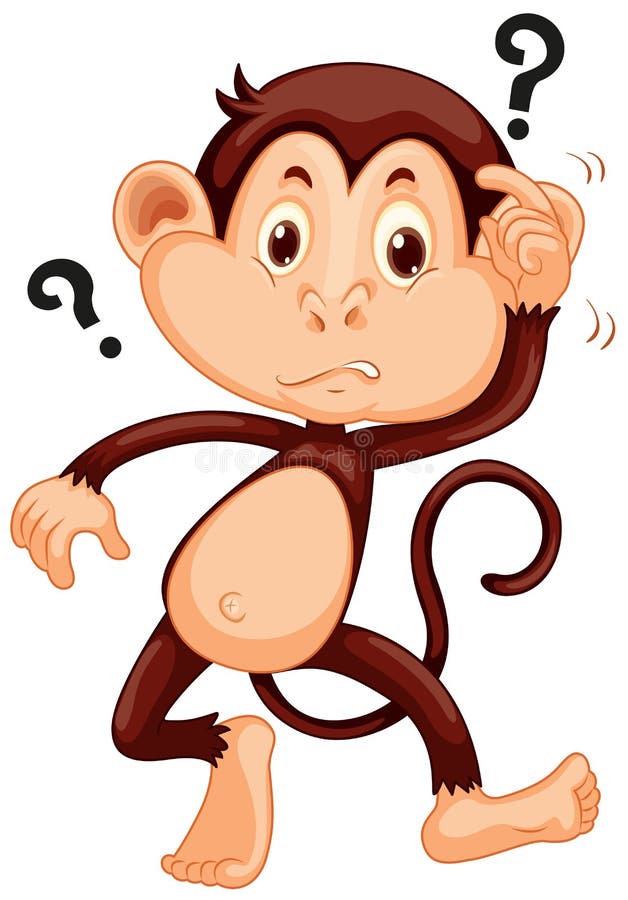 Macaco Pequeno Que Olha Confundido Ilustração do Vetor - Ilustração de ...