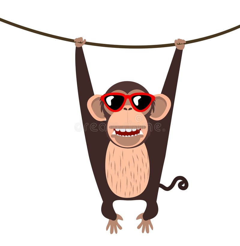 Macaco subindo o vaso ilustração do vetor. Ilustração de ativo - 240835621
