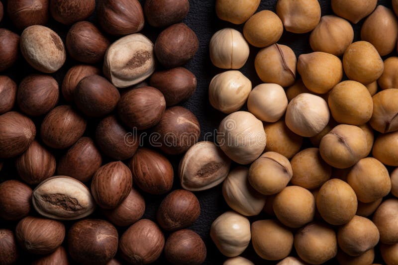 Macadamia Nuts in Shell Background. Generate Ai Stock Illustration ...
