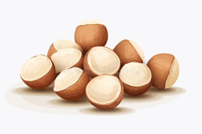 Macadamia Nuts Vector Flat Minimalistic Isolated Illustration Stock ...