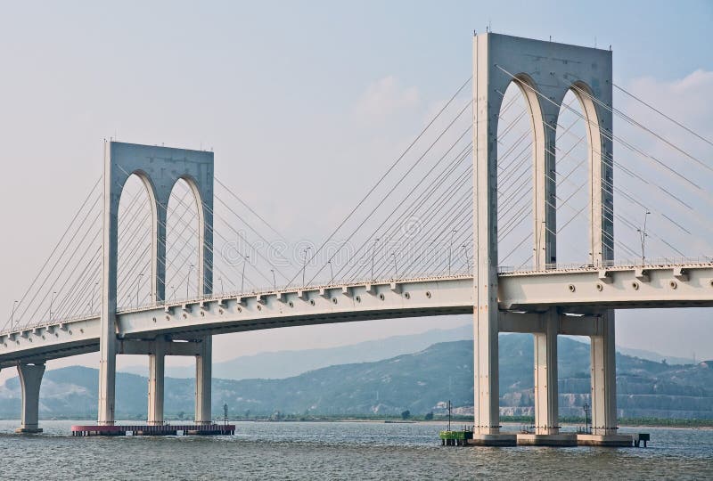 Evening of Macau Tower Convention and Bridges Stock Photo - Image of ...