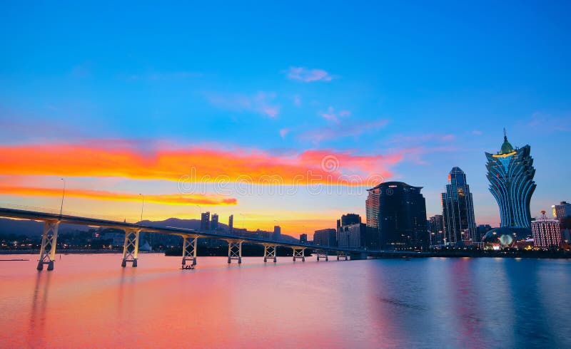 Macao Cityscape with Famous Landmark Stock Image - Image of brown ...