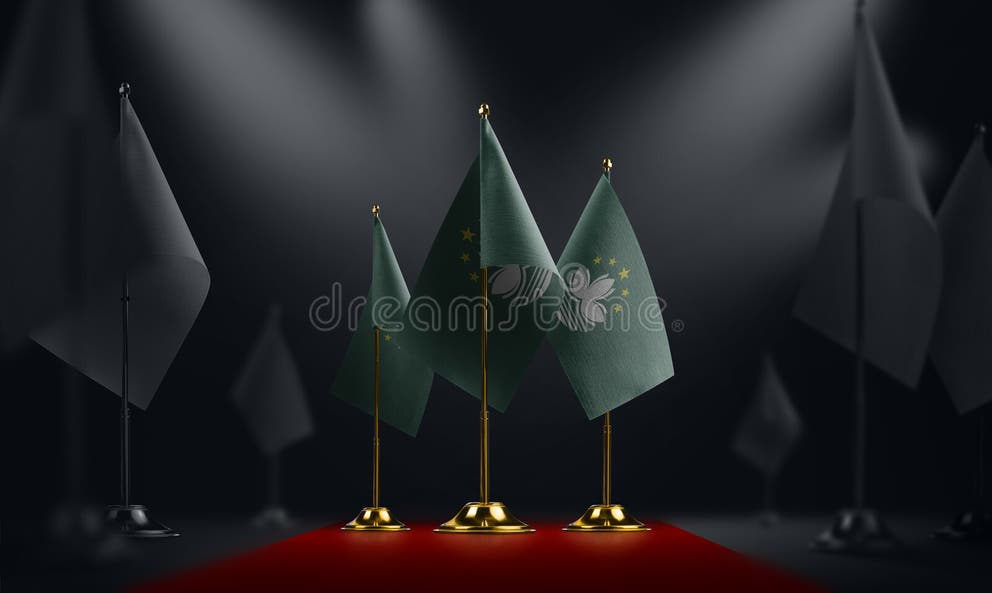 The Macao National Flag on the Red Carpet Stock Illustration ...