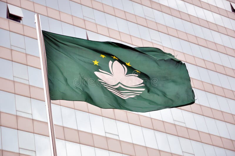 Macao s flag stock image. Image of region, flag, blue - 19437615