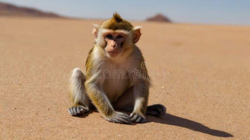 Macaque in the Desert stock image. Image of cloth, primate - 315904197