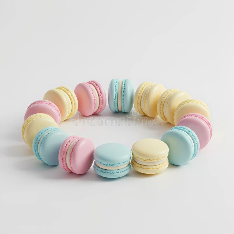 Macaron Circle: Pastel Colors on White Stock Illustration ...