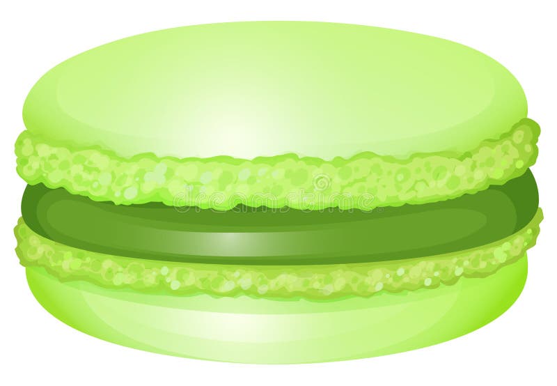 Green macaron with cream stock vector. Illustration of white - 59495802