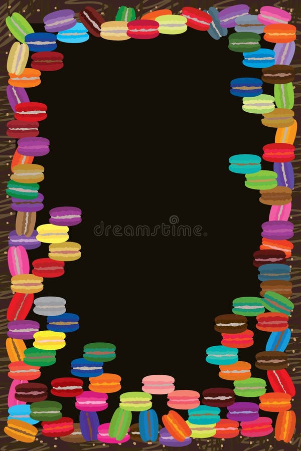 Background With Colorful Macaroon Border Stock Illustration ...