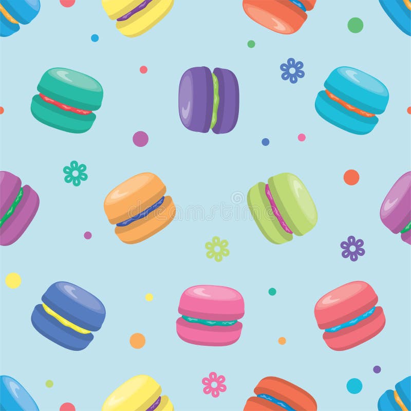 Macaron Seamless Pattern, Vector Stock Vector - Illustration of food ...