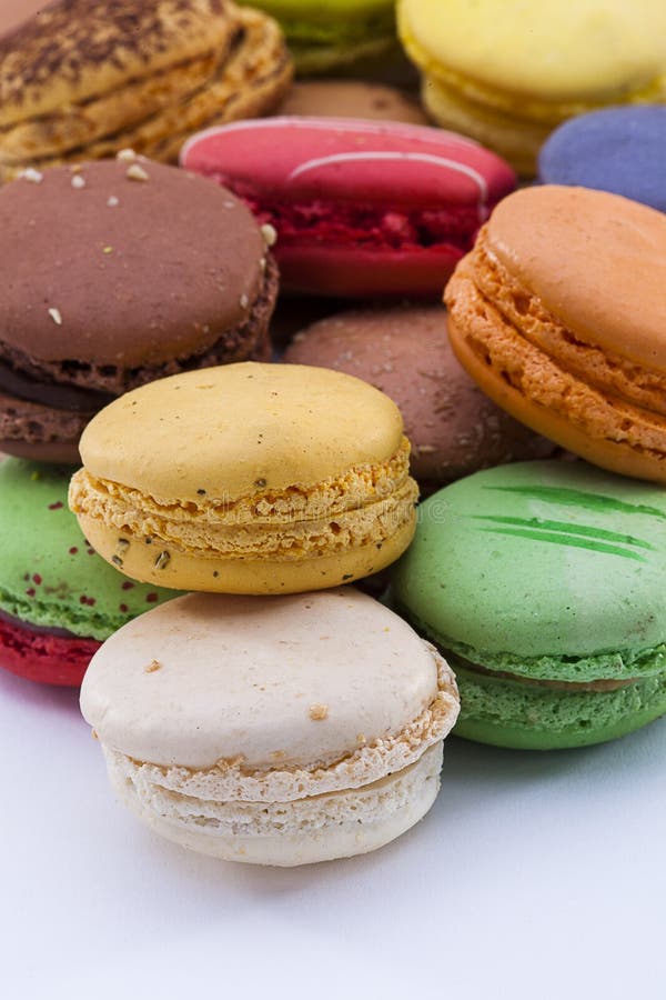 Macaron, White Background, Candy Stock Image - Image of buttermilk ...