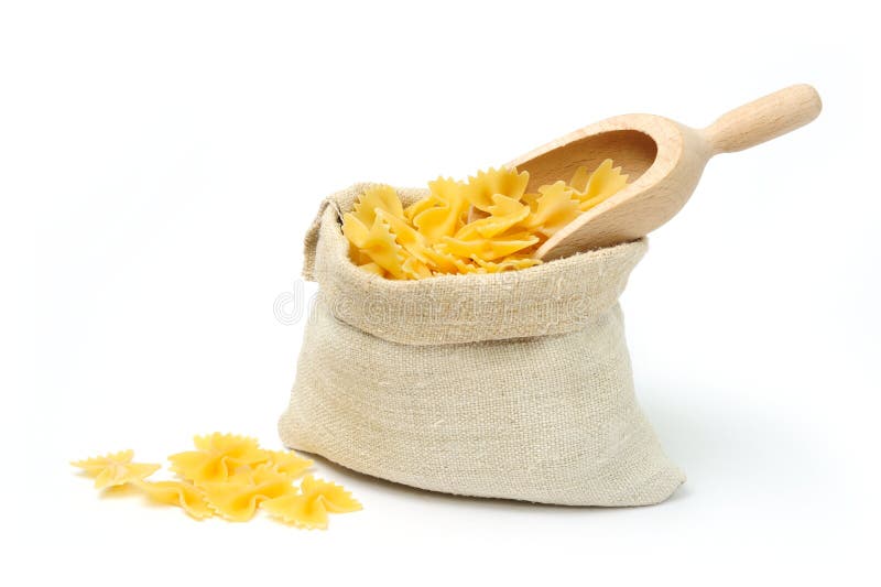 Macaroni in a bag stock photo. Image of cuisine, burlap - 23043732