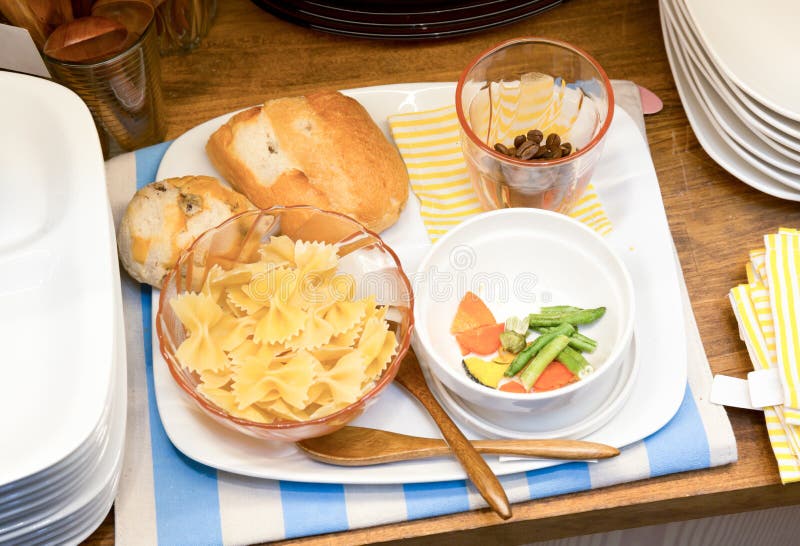 Macaroni and bread set stock photo. Image of bean, grain - 30569850