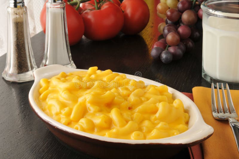 Macaroni and Cheese with Milk Stock Image - Image of milk, macaroni ...