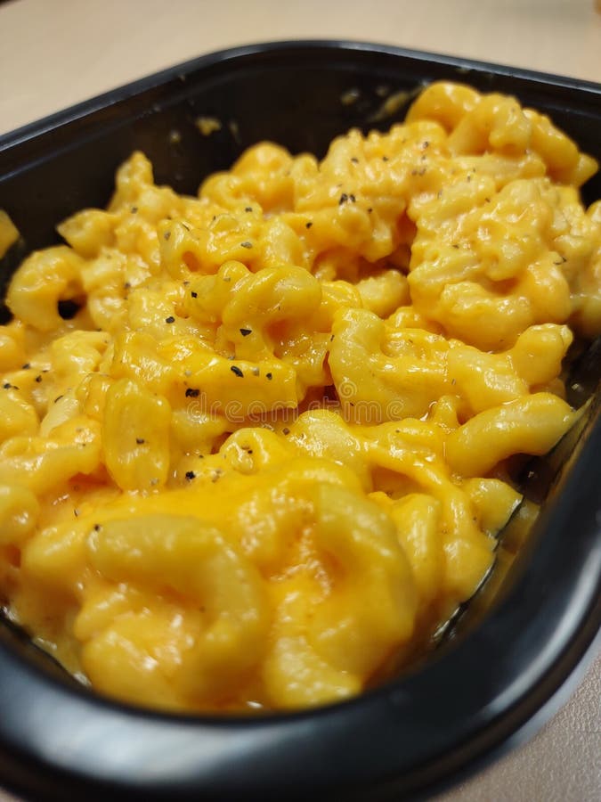 Macaroni and Cheese in a Plastic Takeout Container Stock Photo - Image ...