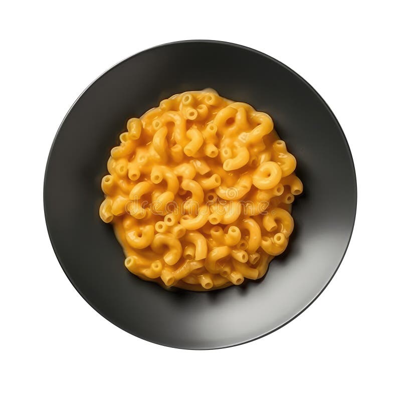 Macaroni and Cheese on White Smooth Round Plate on Isolated Transparent ...