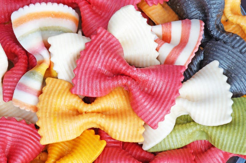 Macaroni Colored Pasta Background. Stock Image - Image of butterfly ...