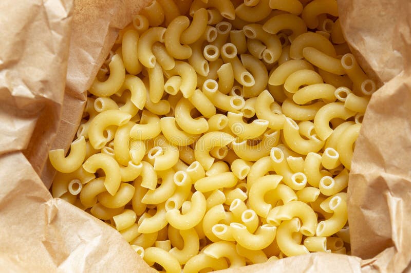 Macaroni Dried Pasta in a Paper Bag. Eco-friendly Recycling Compostable ...