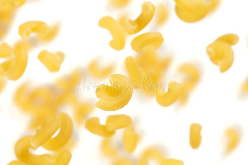 Macaroni Flying Explosion, Yellow Macaronis Pasta Float Explode ...