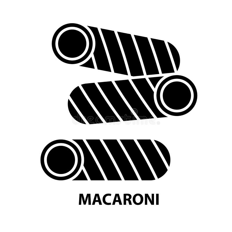Macaroni Icon, Black Vector Sign with Editable Strokes, Concept ...