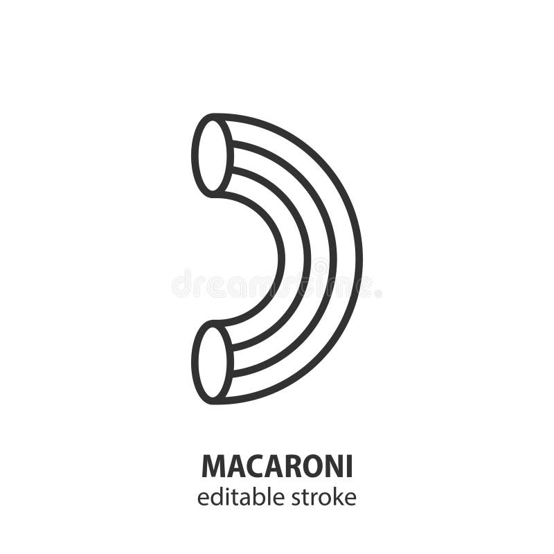 Macaroni Line Icon. Italian Pasta Symbol. Editable Stroke Stock Vector ...