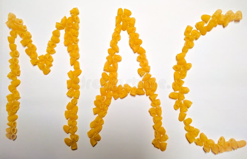 Macaroni on Mac text stock photo. Image of pasta, typography - 87745750