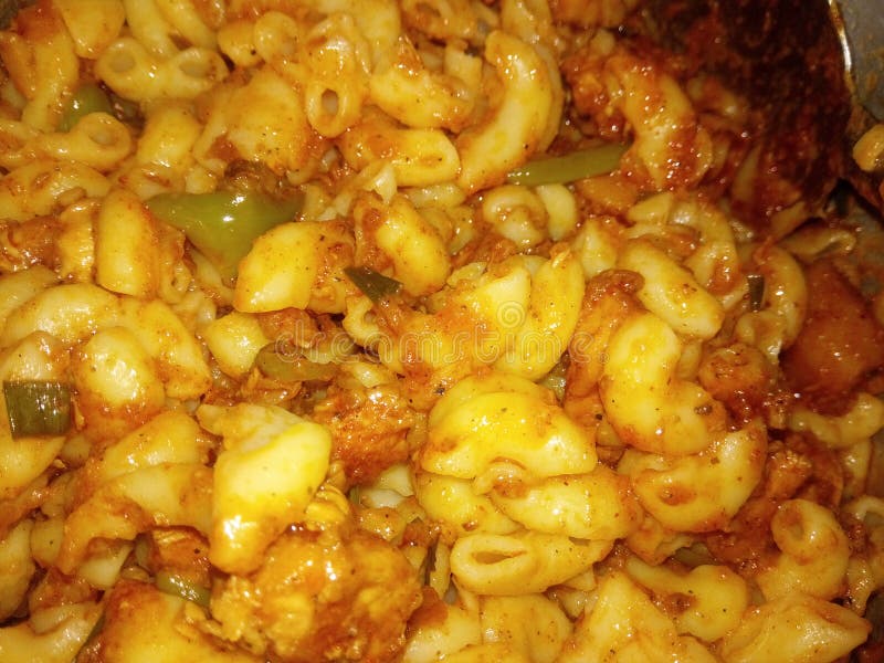 Macaroni Made with Pakistani Style . Spicy Macroni Stock Image - Image ...